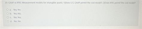 Solved Gaap Vs Ifrs Measurement Models For Intangible