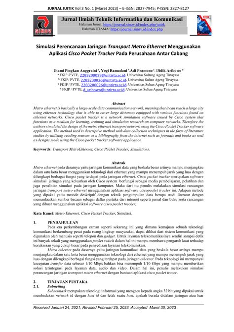 Pdf Simulasi Perencanaan Jaringan Transport Metro Ethernet Menggunakan Aplikasi Cisco Packet