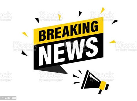 속보 연설 거품메가폰을 들고 있는 남성 손 스피커 비즈니스 마케팅 및 광고 배너 벡터 그림입니다 속보에 대한 스톡 벡터 아트 및 기타 이미지 Istock