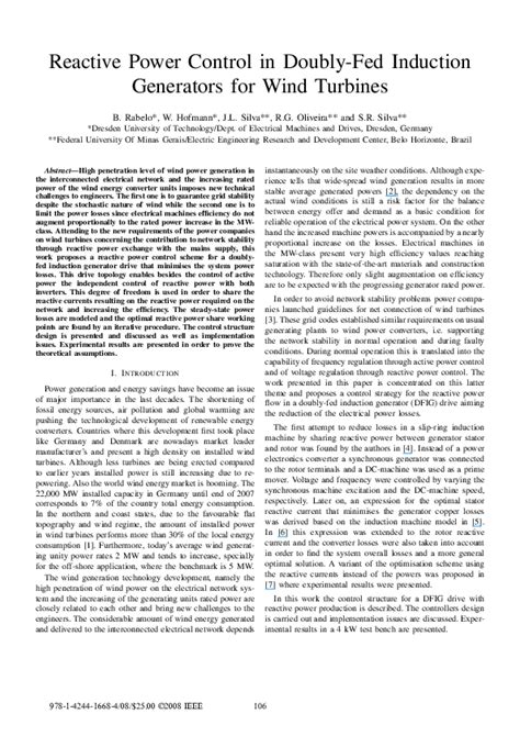 pdf reactive power control design in doubly fed induction generators