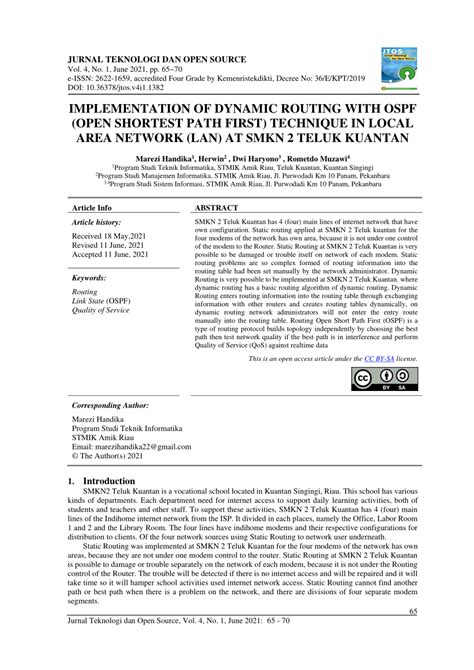 PDF IMPLEMENTATION OF DYNAMIC ROUTING WITH OSPF OPEN SHORTEST PATH FIRST TECHNIQUE IN LOCAL