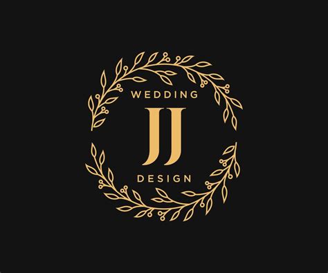Jj Initials Letter Wedding Monogram Logos Collection Hand Drawn Modern
