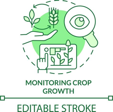 Monitoring Crop Growth Green Concept Icon Observe Progress Increased Crop Yield Abstract Idea