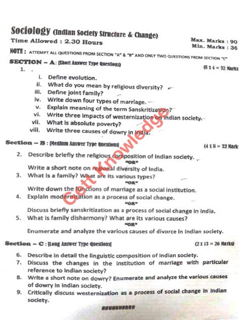 3rd Sem Sociology Paper 2019 Kashmir University Pdf