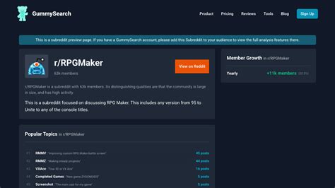 Rrpgmaker Subreddit Stats And Analysis