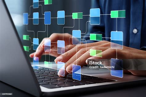 Data Flow Diagram Process Decomposition And Data Flow Analysis Engineer Using Laptop Computer To