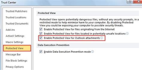 2 Steps To Disable Protected View When Opening Outlook Attachments