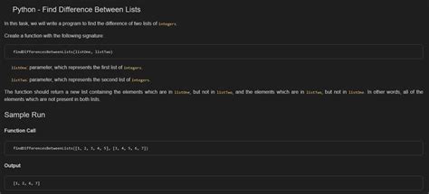Solved Python Find Difference Between Lists In This Task