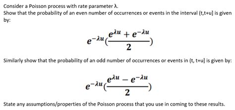 solved consider a poisson process with rate parameter λ