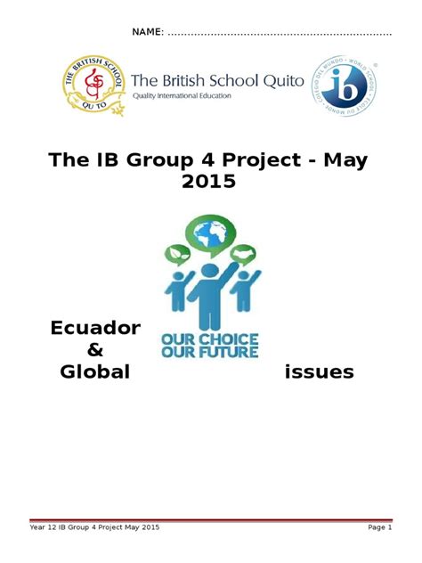 Group 4 Project 2015 Information Booklet Pdf Educational Assessment