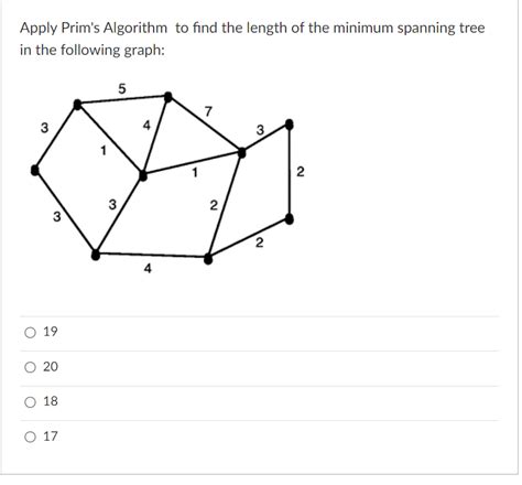 apply prim s algorithm to find the length of the