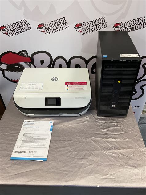 Hp Prodesk Desktop Pc With Hp Envy 5032 Printerscanner Badgers Auctions