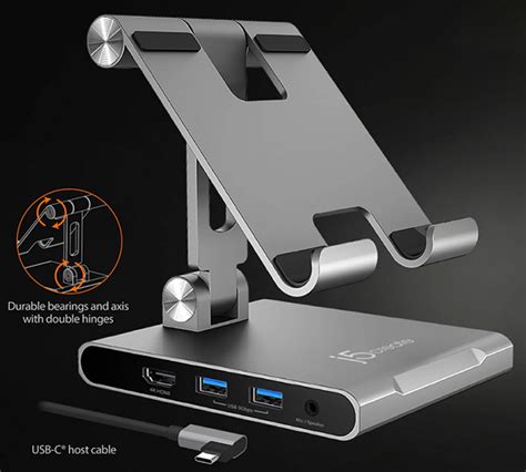 J5create JTS224 8 In 1 Docking Station With Stand PD 100W Pass Through JTS224 Mwave