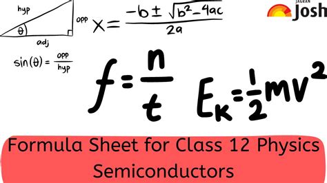 Cbse Class 12 Physics Semiconductors Formula List Definitions And Diagrams