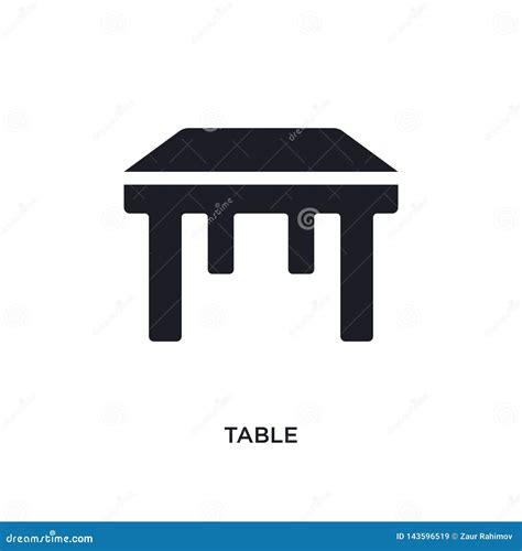 Black Table Isolated Vector Icon Simple Element Illustration From Furniture Concept Vector
