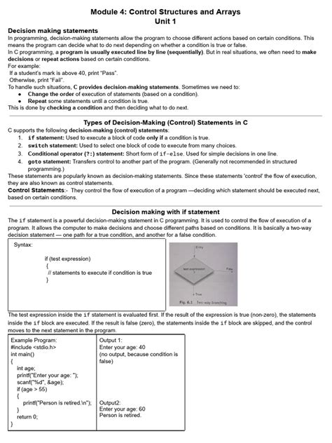 C Programming Control Structures Guide Pdf Software Development