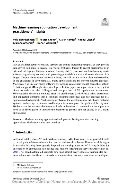 machine learning application development practitioners insights