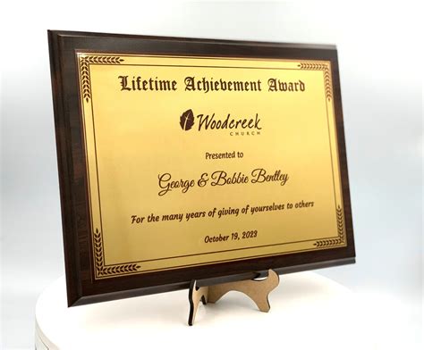 Personalized Trophy Plaque Award Walnut Cherry Trophy Plaque With