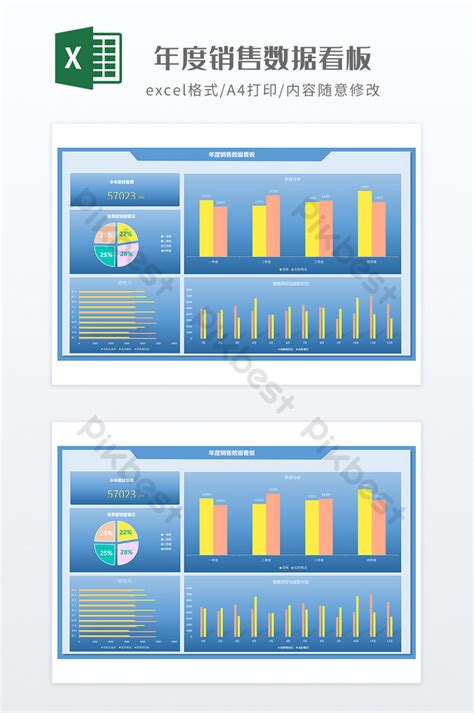 Annual Sales Data Dashboard Excel Xls Template Free Download Pikbest