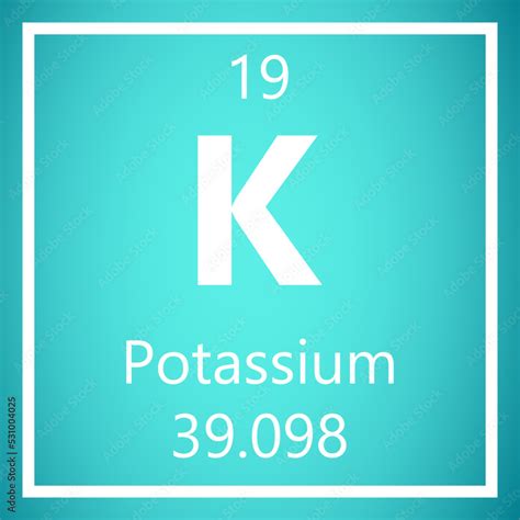 Potassium K Periodic Table Of Elements Atomic Mass Vector Illustration Molecule Stock Vector