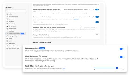 Resource Controls Microsoft Edge