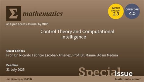 Mathematics Mdpi On Linkedin Controltheory Computationalintelligence Controlsystems
