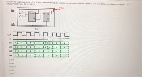solved observe the sequential circuit in fig 1 which of the