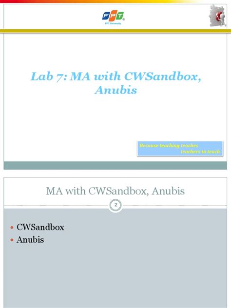 Lab 7 Ma With Cwsandbox Anubis Because Teaching Teaches Teachers To Teach Pdf Malware