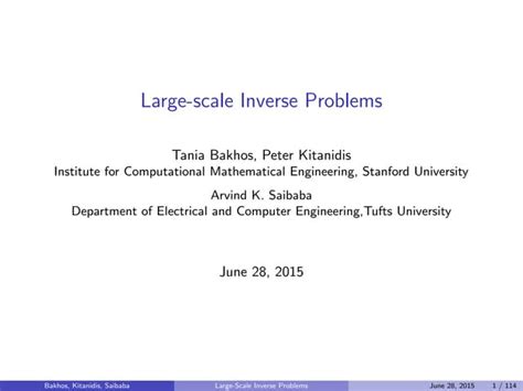 Large Scale Inverse Problems Ppt