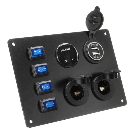 4 Switch Ship Yacht Rv Led Display Voltage And Dual 21 A Usb Charging