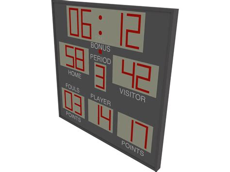 Scoreboard 3d Model 3dcadbrowser