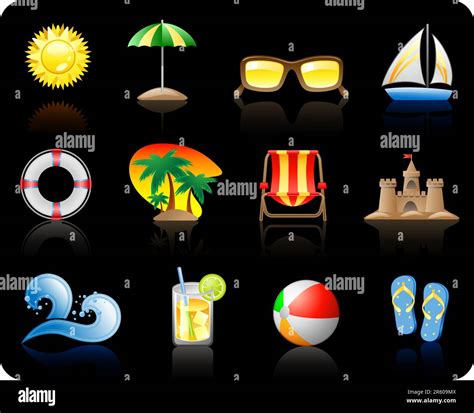 Reflection Beach Glass Ball Stock Vector Images Alamy