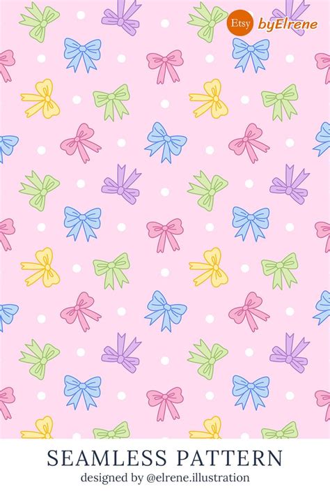 Colorful Girly Ribbon Seamless Pattern For Fabric Printing Cute Ribbon