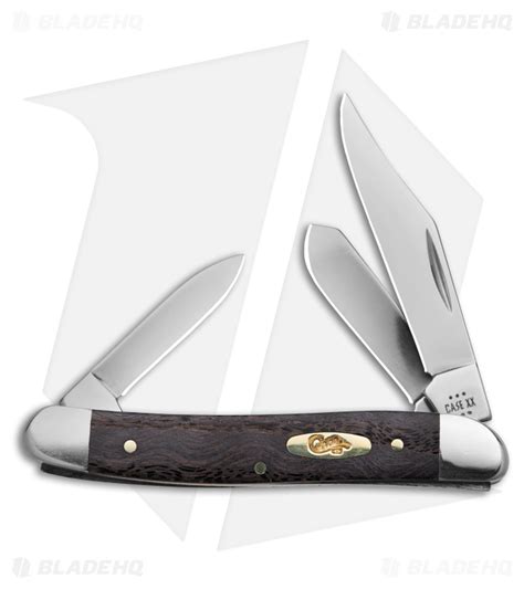 Case Medium Stockman Knife Black Curly Oak Wood Polished Ss