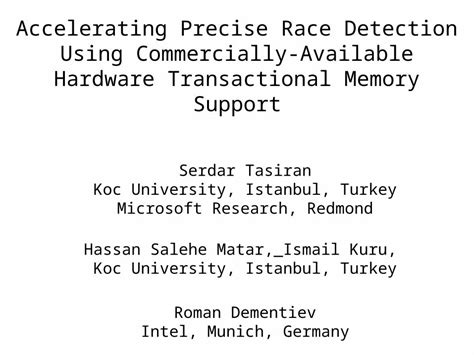 pptx accelerating precise race detection using commercially available