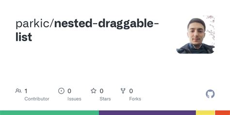 GitHub Parkic Nested Draggable List
