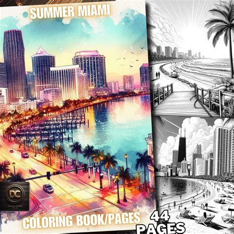 44 Summer Miami Coloring Pages Miami Coloring Book Landscape Coloring