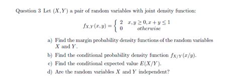 Solved Question Let X Y A Pair Of Random Variables Chegg