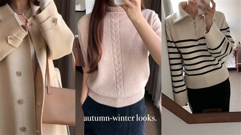 [155cm 50kg] 키작녀 가을 겨울 룩북 니트 추천 코트 추천 하이퀄리티 쇼핑몰 날씬해보이는 체형보완 코디 Youtube