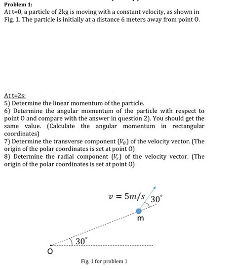 Solved Problem At T A Particle Of Kg Is Moving With A Chegg