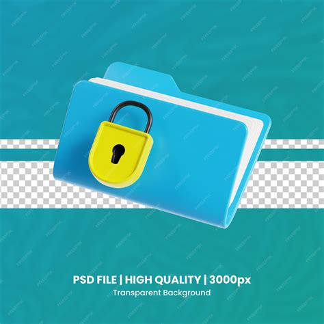 premium psd secure folder 3d high quality render protection and