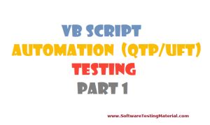 VBScript For Automation QTP UFT Testing Part