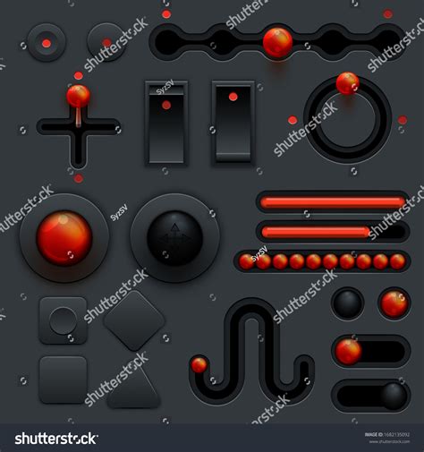 Neumorphic Ui Ux Buttons Design Elements Stock Vector Royalty Free