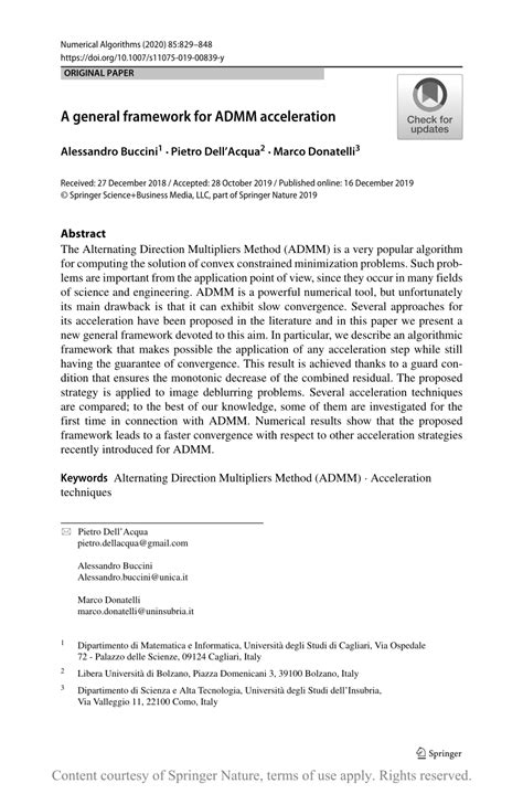 A General Framework For Admm Acceleration Request Pdf