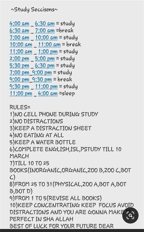 Study Time Table Artofit