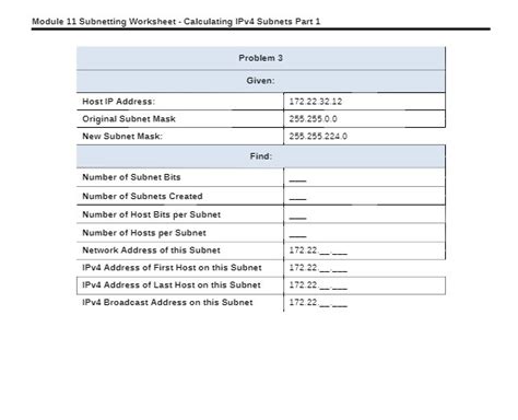 [solved] module 11 subnetting worksheet calculating ipv4 subnets part