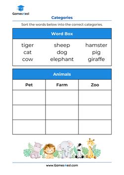 Sorting Worksheets For Grade Sorting Words Into Categories Worksheets Library