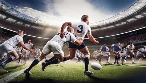 Rugby Players In Action Premium Ai Generated Image