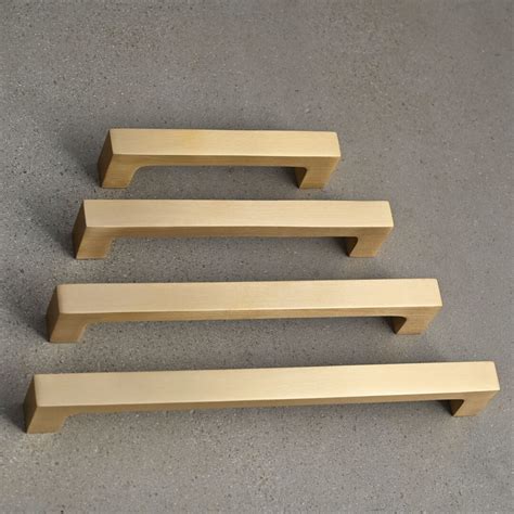 Solid Brass Square Bar Pull Handles And Knobs Kitchen Cabinet Cupboard Handles Modern Minimal