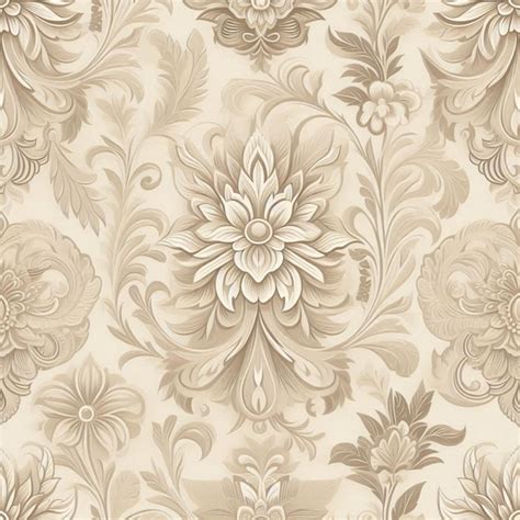 Traditional Floral Patterns Light Beige Premium Ai Generated Vector